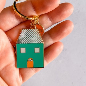 House Keychain Little Teal House Keyring House Keyring Accessories for ...