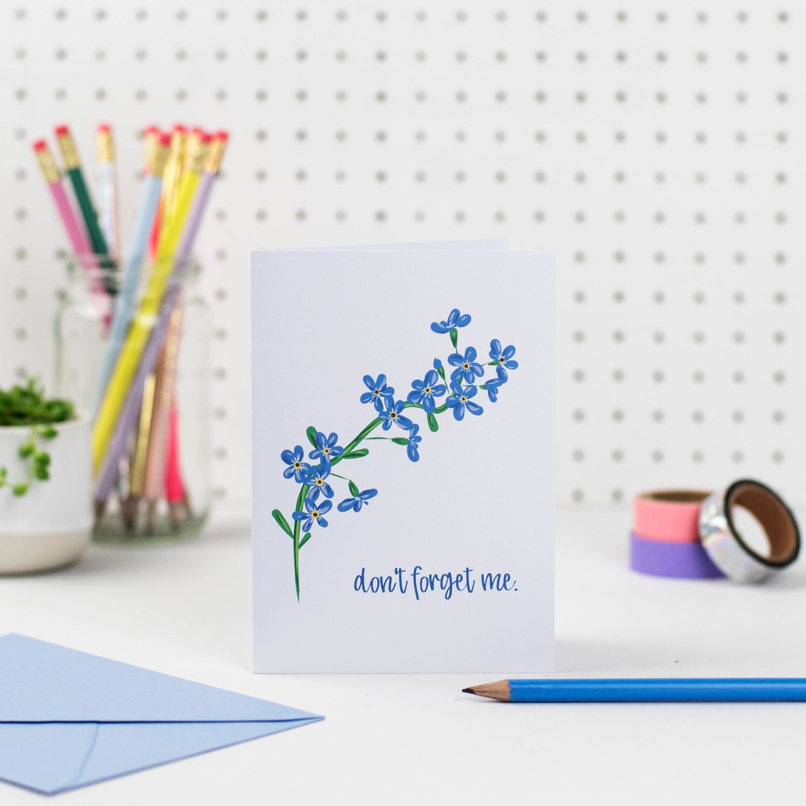 Forget me not card do not forget me card moving card friend | Etsy