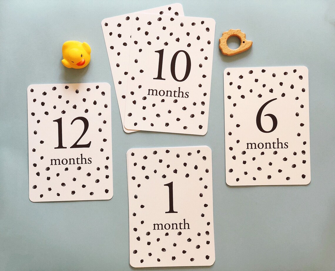 Polka Dot Baby Milestone Cards Black and White Baby Milestones | Etsy
