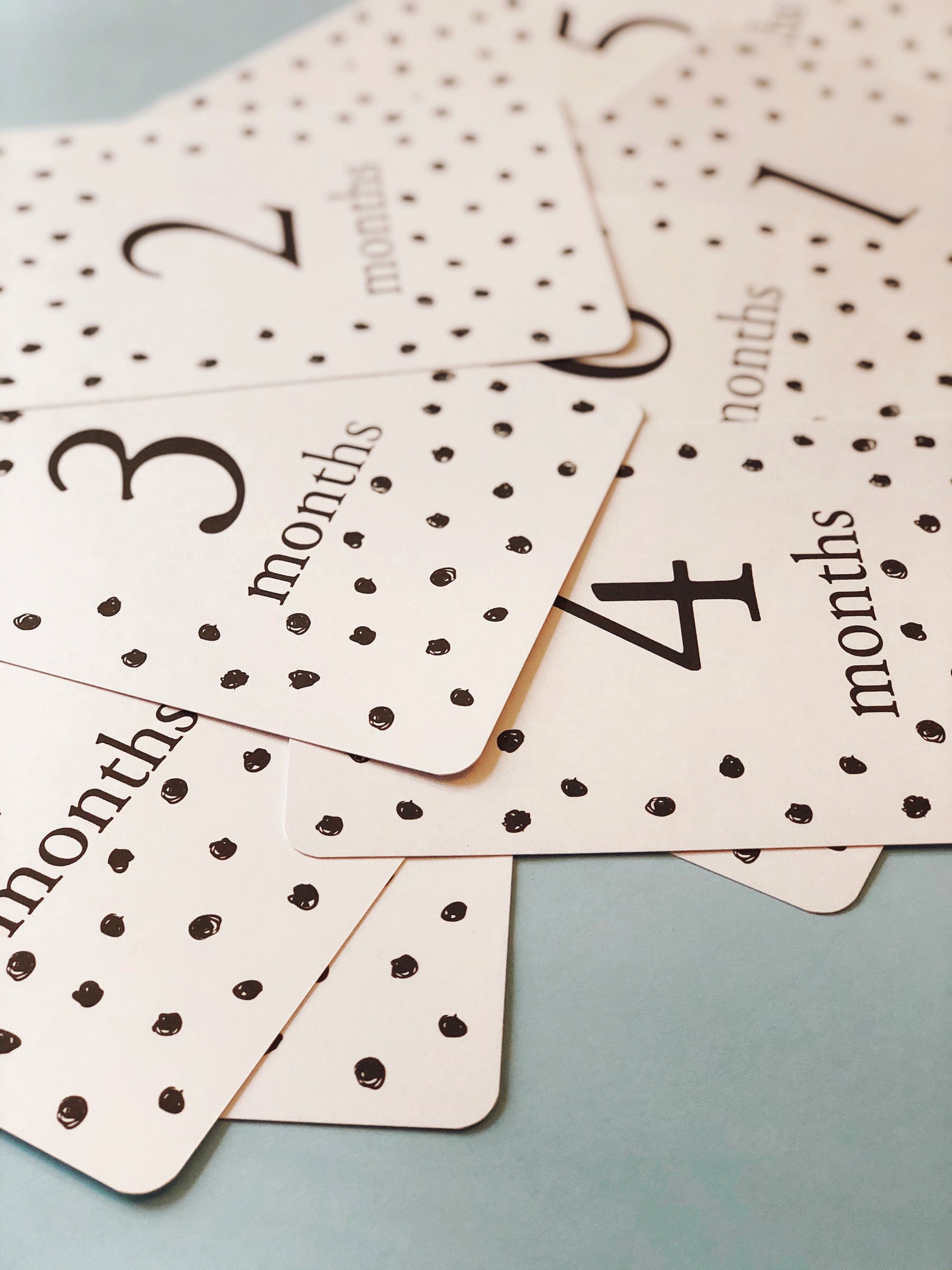 Polka Dot Baby Milestone Cards Black and White Baby Milestones | Etsy
