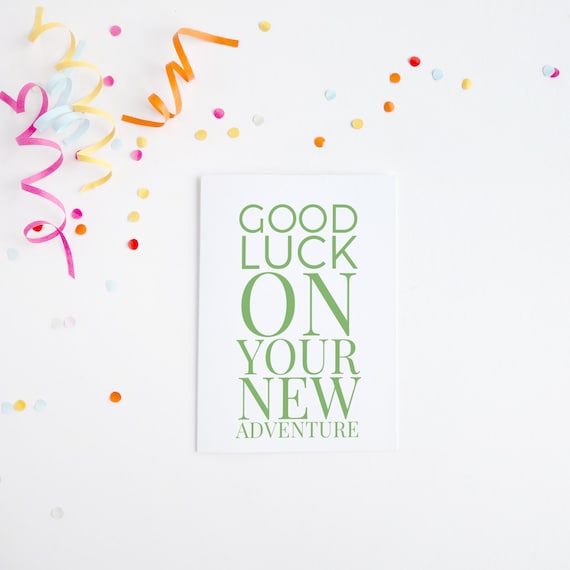 Good Luck On Your New Adventure Good Luck Card New Job Card | Etsy