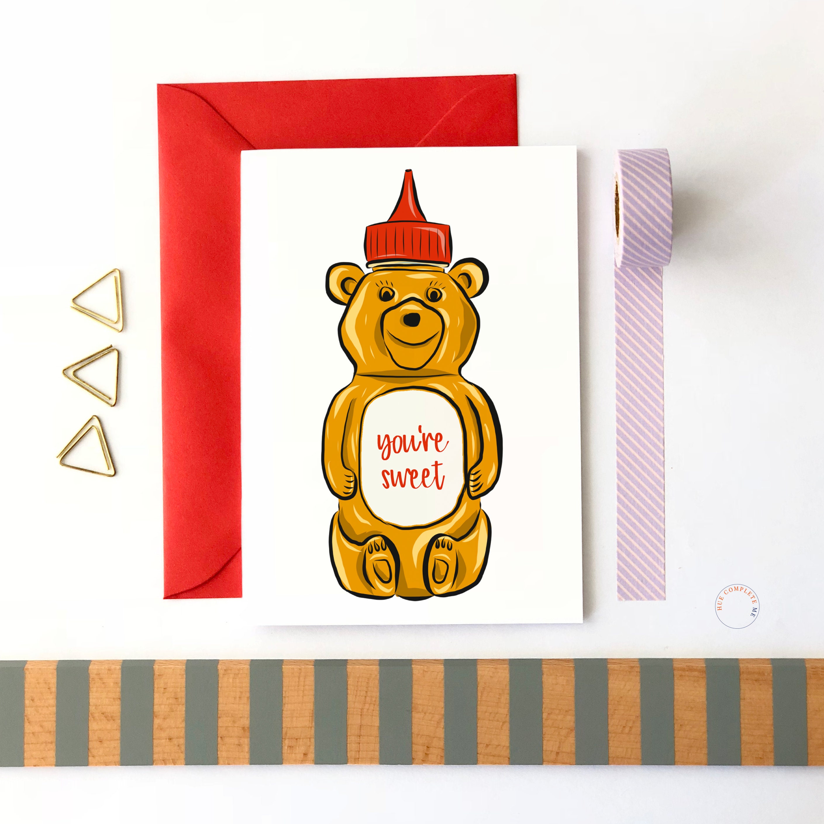 You're Sweet Honey Bear Card Cute Thank You Card Cute Love - Etsy