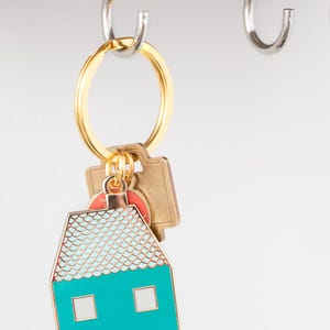 House Keychain Little Teal House Keyring House Keyring Accessories for ...