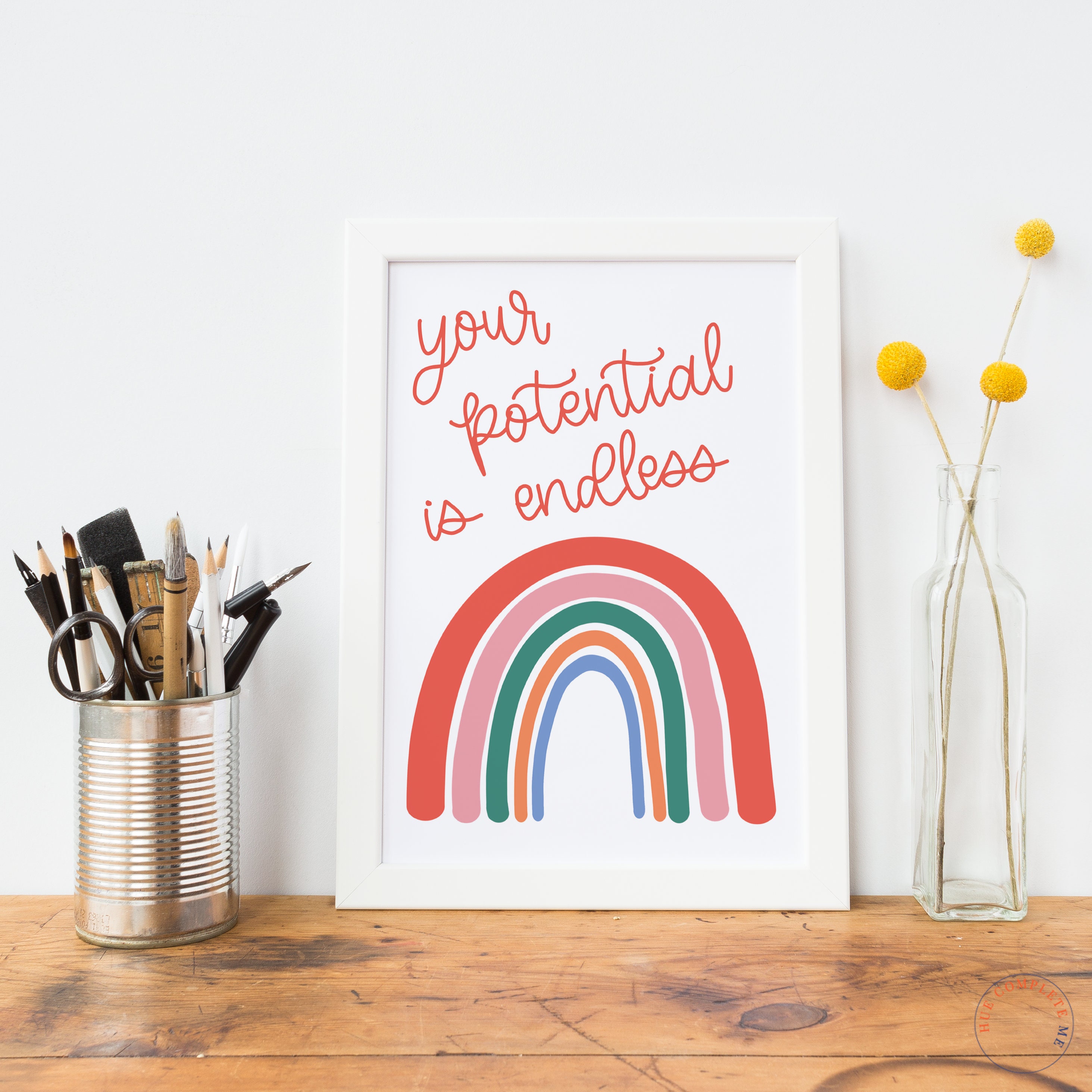 Your Potential is Endless Motivational Art Print Dorm Decor Home Office ...