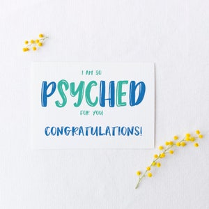 Funny Phd Card, so Psyched, PHD Grad Card, Phd Card, Doctorate ...