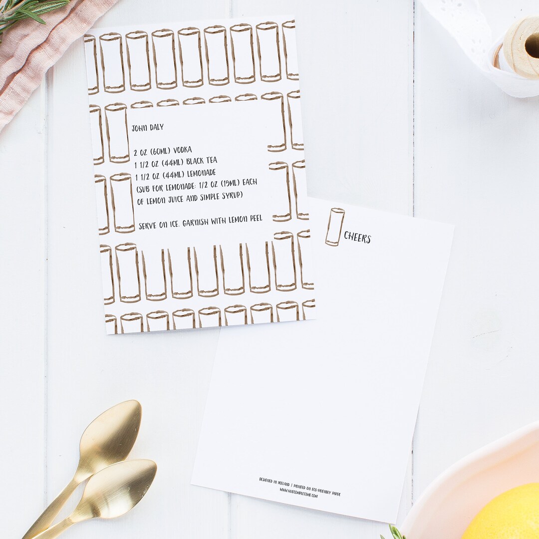 21st Birthday Card John Daly Cocktail Card Custom Cocktail Recipe Mens ...