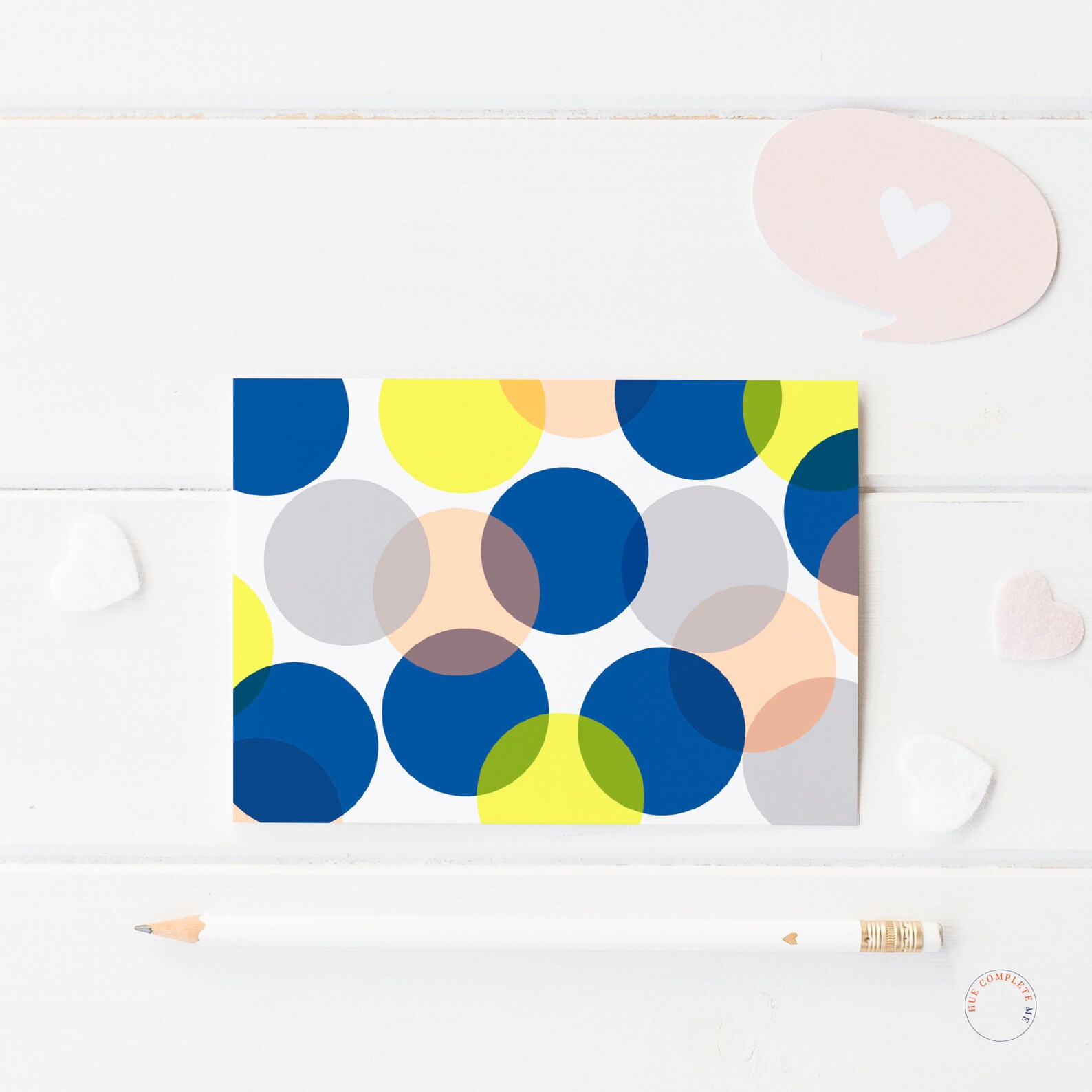 Blank Greeting Card Overlapping Circles Card Just Because | Etsy