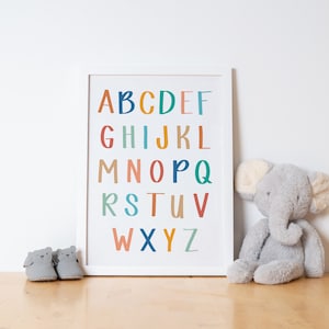 Alphabet Art Print Nursery Print Kids Room Decor Learn Abcs Toddler ...