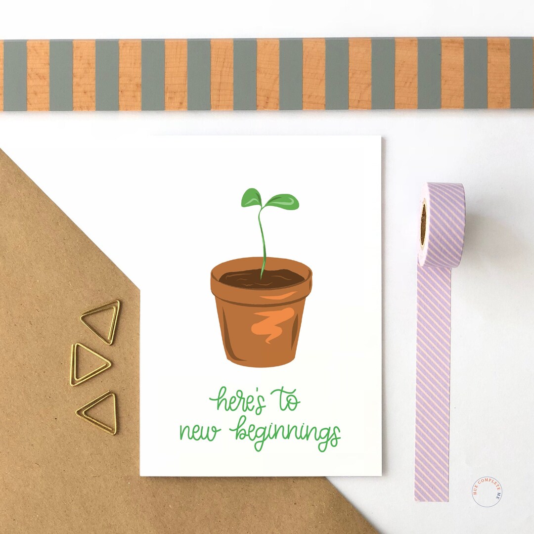 Here's to New Beginnings Card Friendship Support Card Graduation Card ...