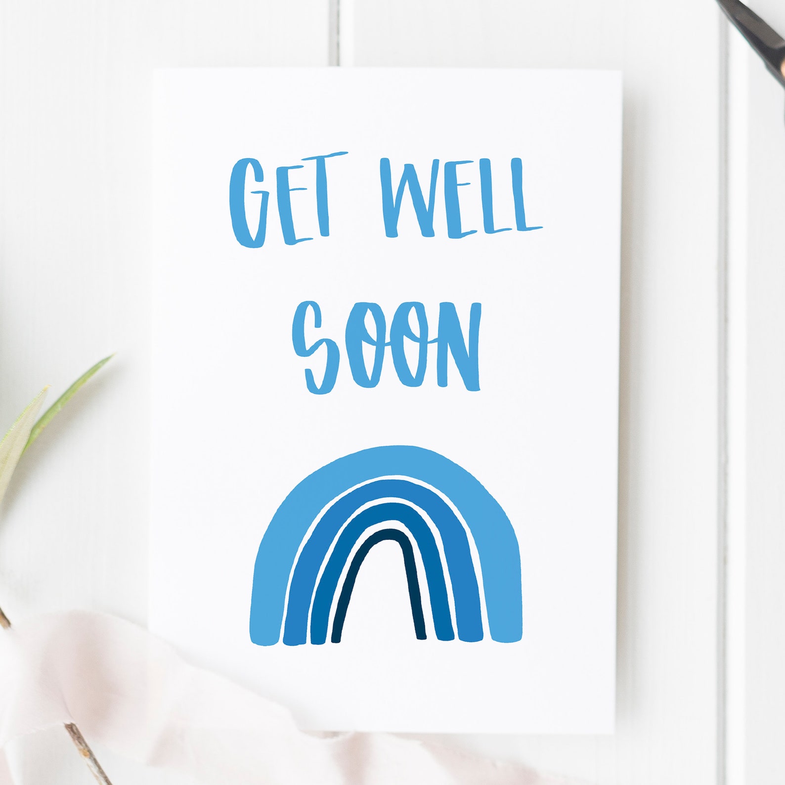 Get Well Soon Card Rainbow Get Well Soon Feel Better Soon Card - Etsy