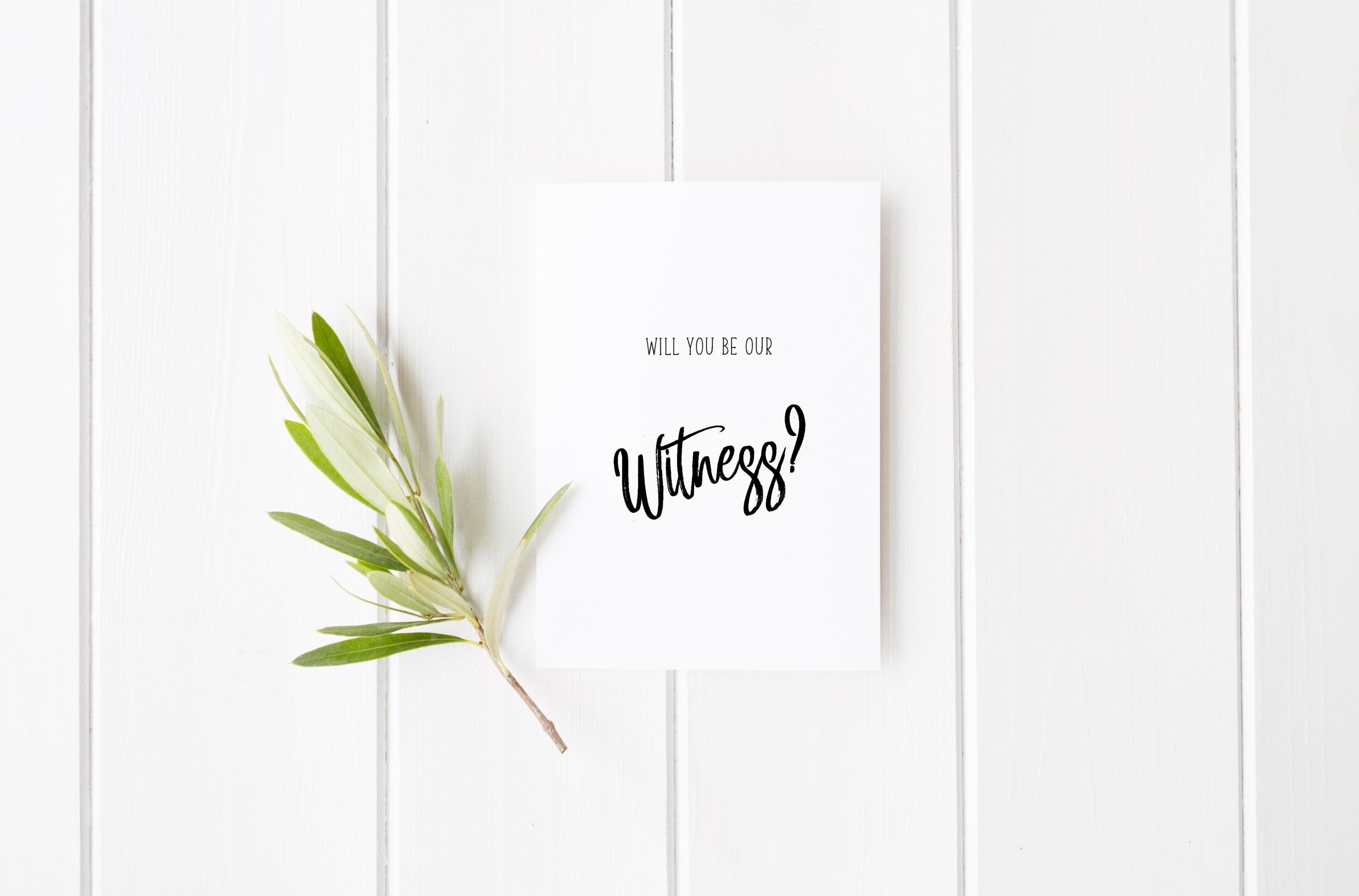 Will You Be Our Witness Card, Elegant Wedding Proposal - Etsy