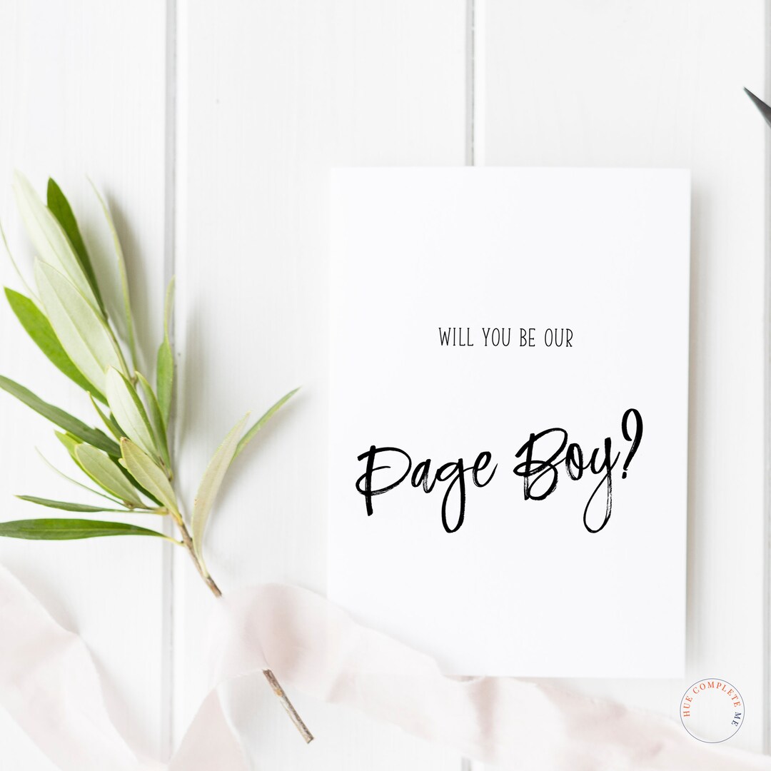 Will You Be Our Page Boy Card for Page Boy Page Boy Card Be Our Page ...