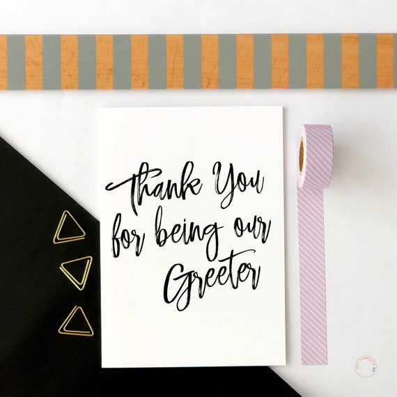 Thank You for Being Our Greeter Wedding Greeter Thank You Card - Etsy