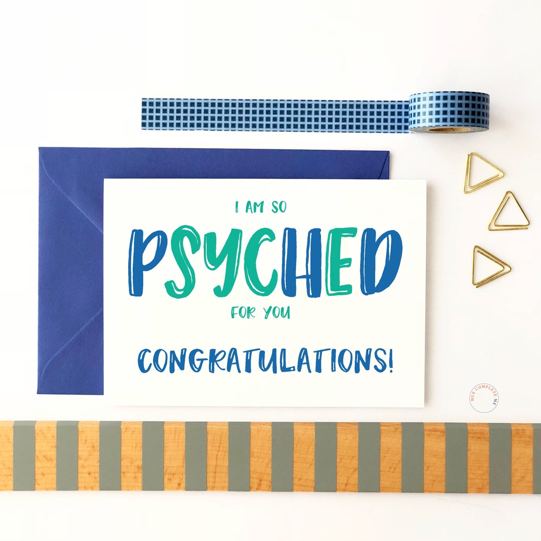 Funny Phd Card, so Psyched, PHD Grad Card, Phd Card, Doctorate ...
