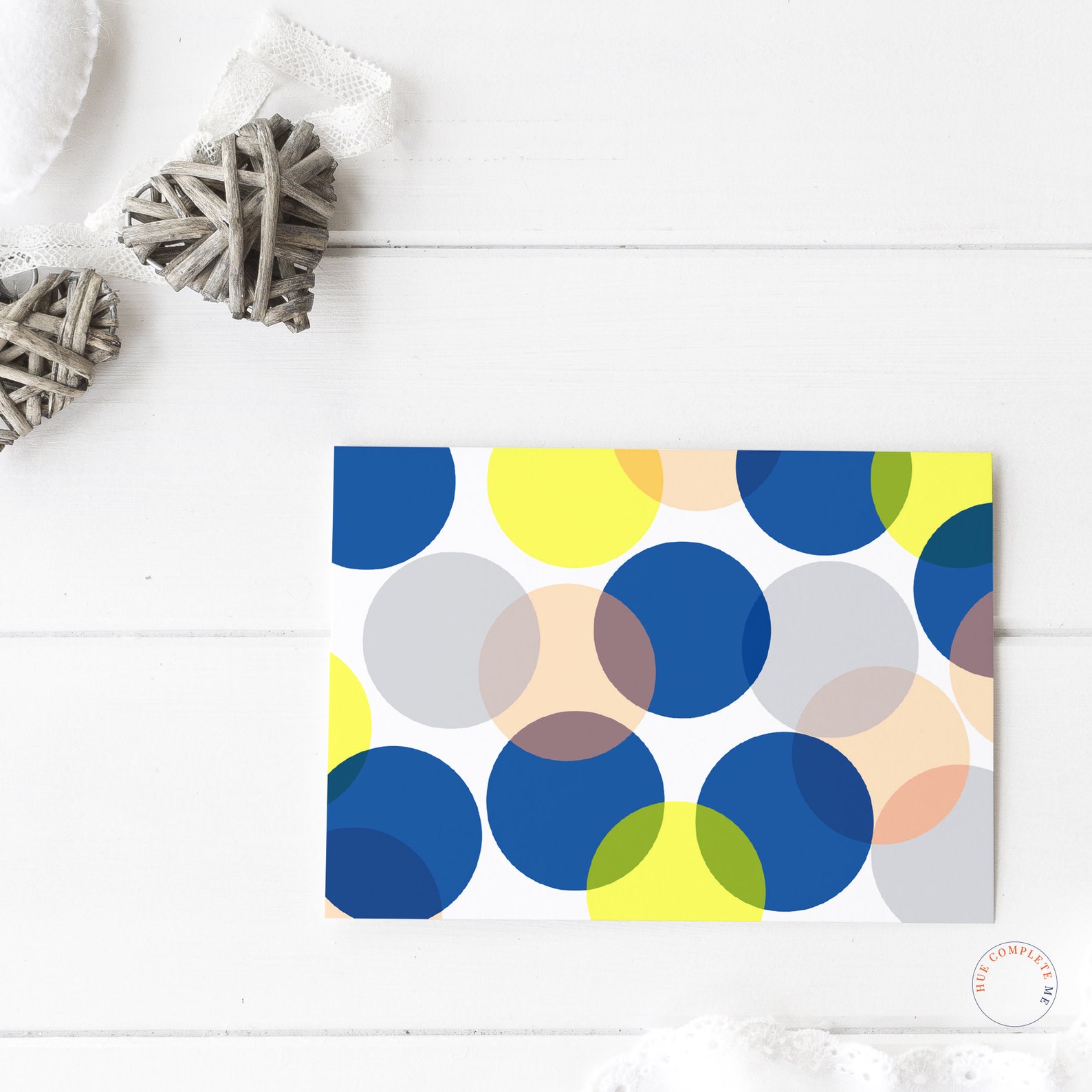 Overlapping Circles Blank Greeting Card, Modern A6 Card - Etsy