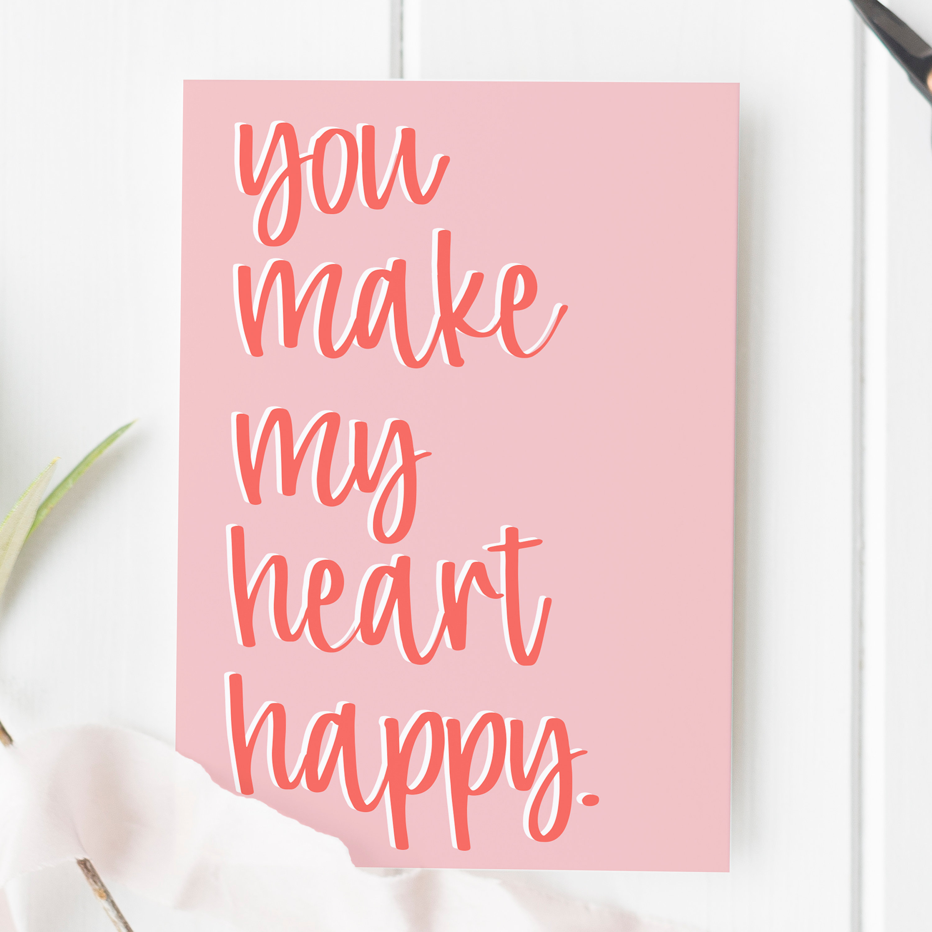 You Make My Heart Happy Cute Anniversary Card Card for Boyfriend I Love ...