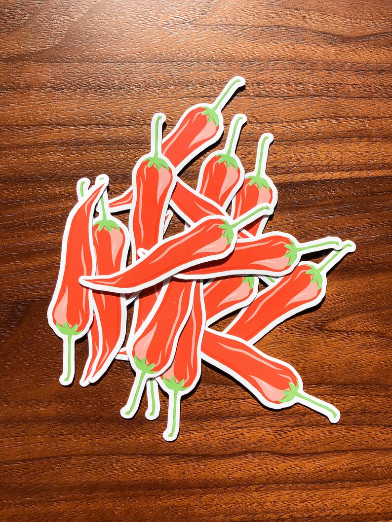 Chili Pepper Sticker Vinyl Sticker Pepper Lover Gift Vinyl - Etsy