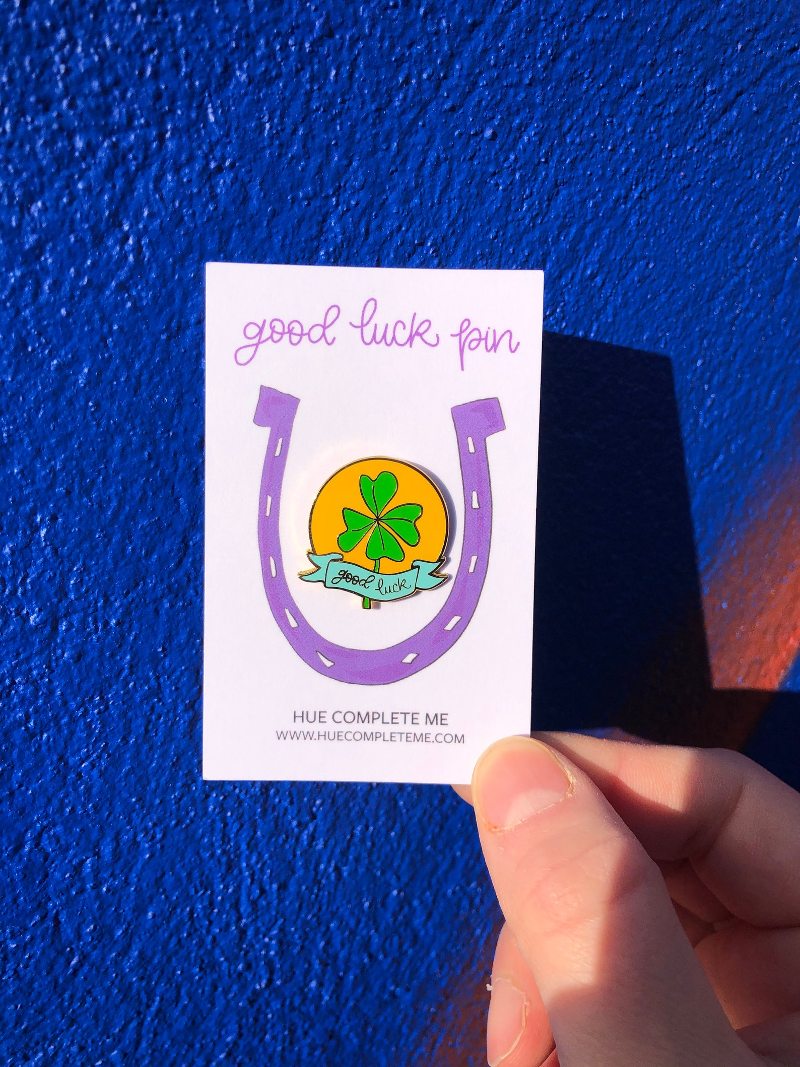 Good Luck Pin Lucky Clover Pin Badge Lucky Pin Good Luck Charm | Etsy