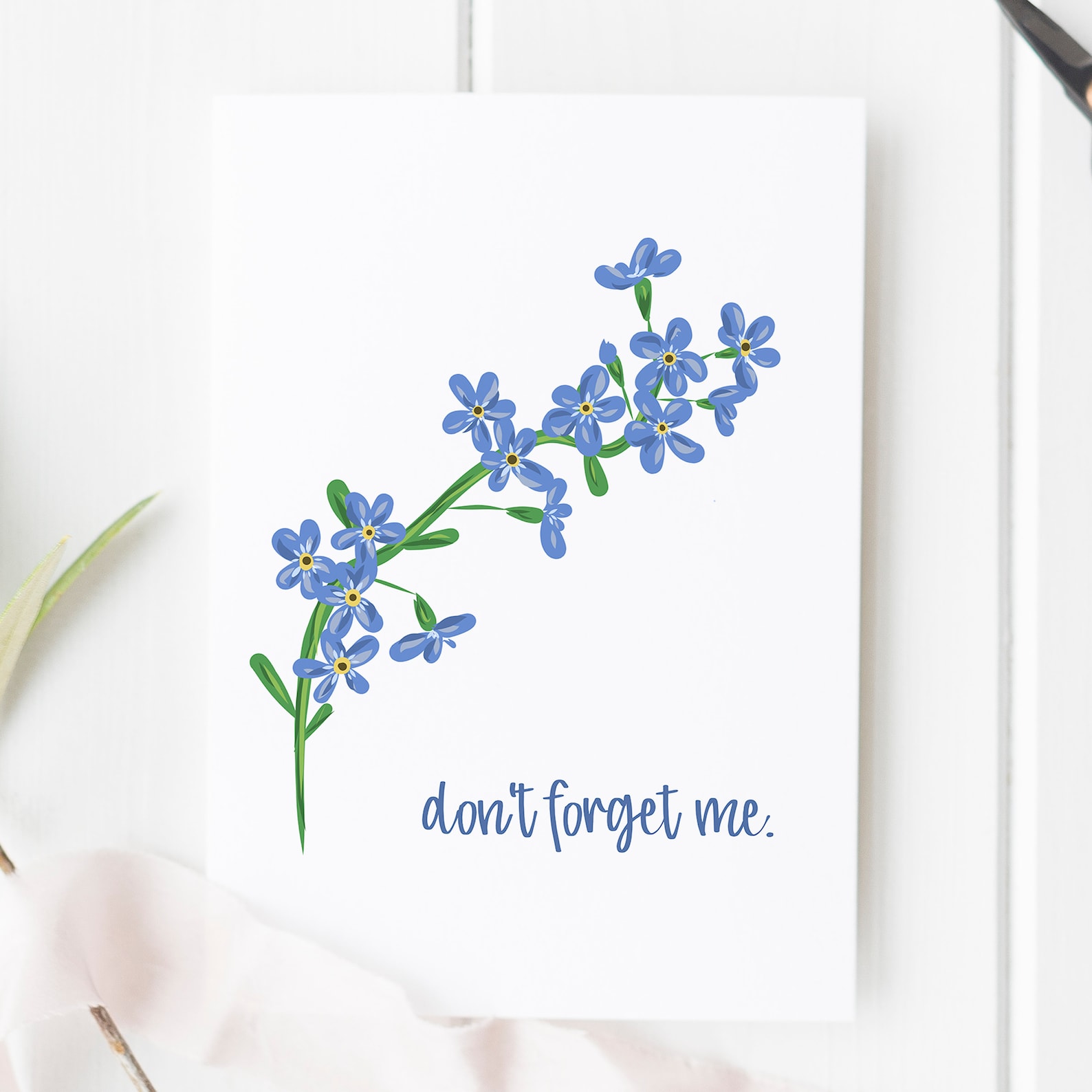 Forget me not card do not forget me card moving card friend | Etsy