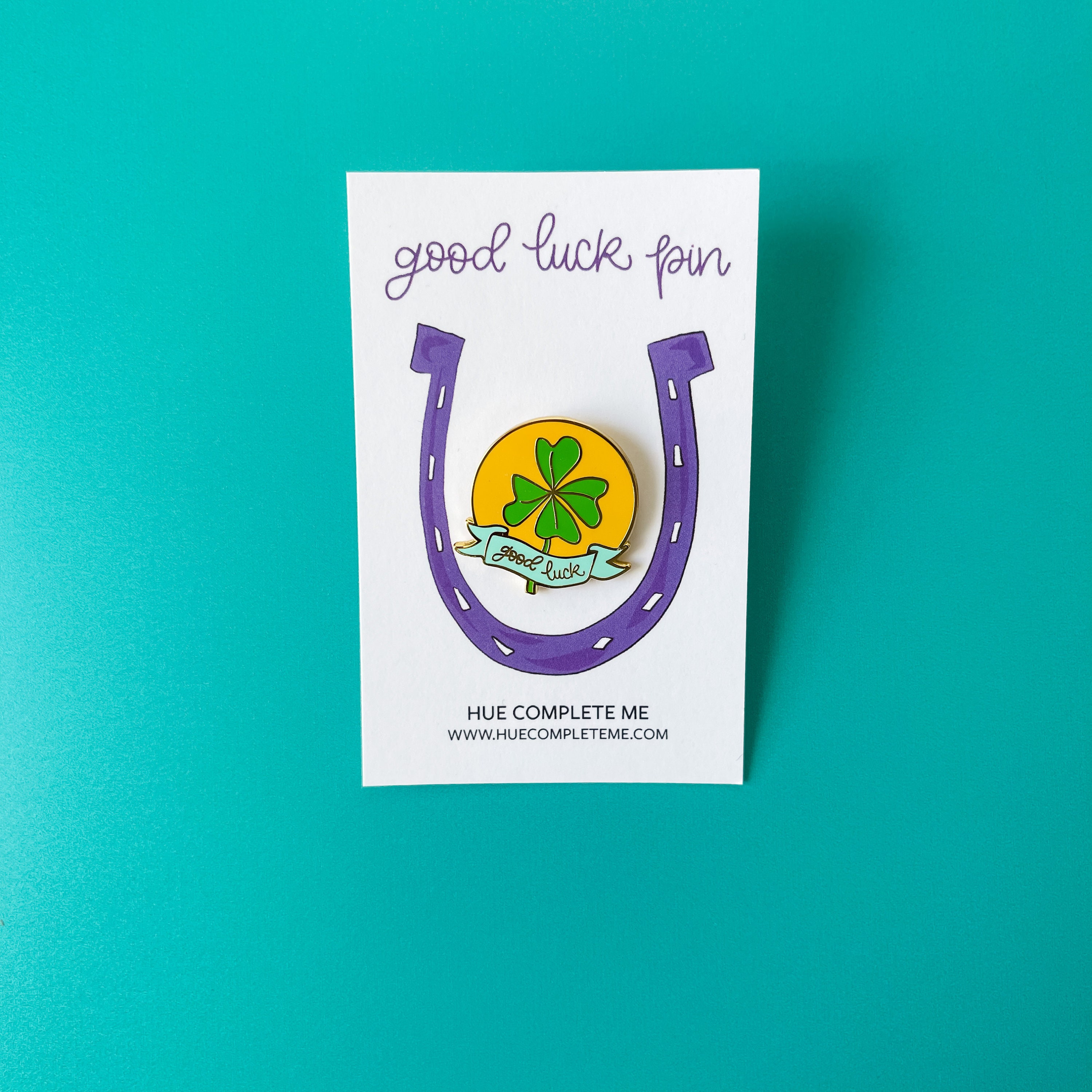 Good Luck Pin Lucky Clover Pin Badge Lucky Pin Good Luck Charm - Etsy