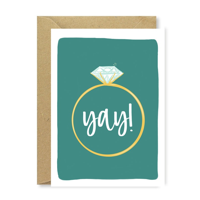 Yay Ring Card Engagement Card Wedding Card Bridal Shower Card | Etsy