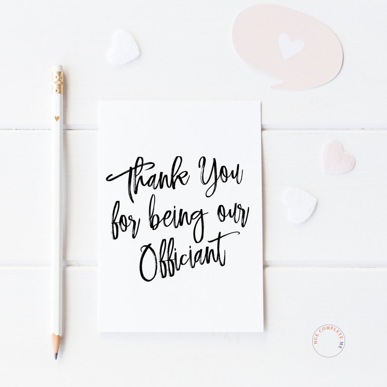 Thank You for Being Our Officiant Wedding Officiant Thank You - Etsy