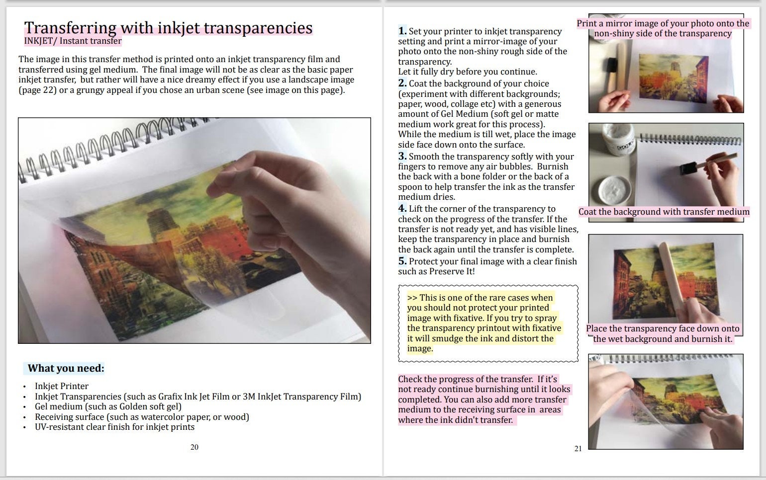 Introduction to IMAGE TRANSFER Tutorial - Digital Download PDF by Nitsa ...