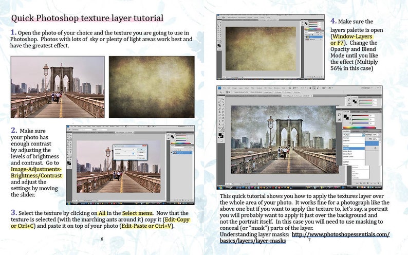 Photography Diy Download Tutorial, Photo Textures and Layers : PDF ...