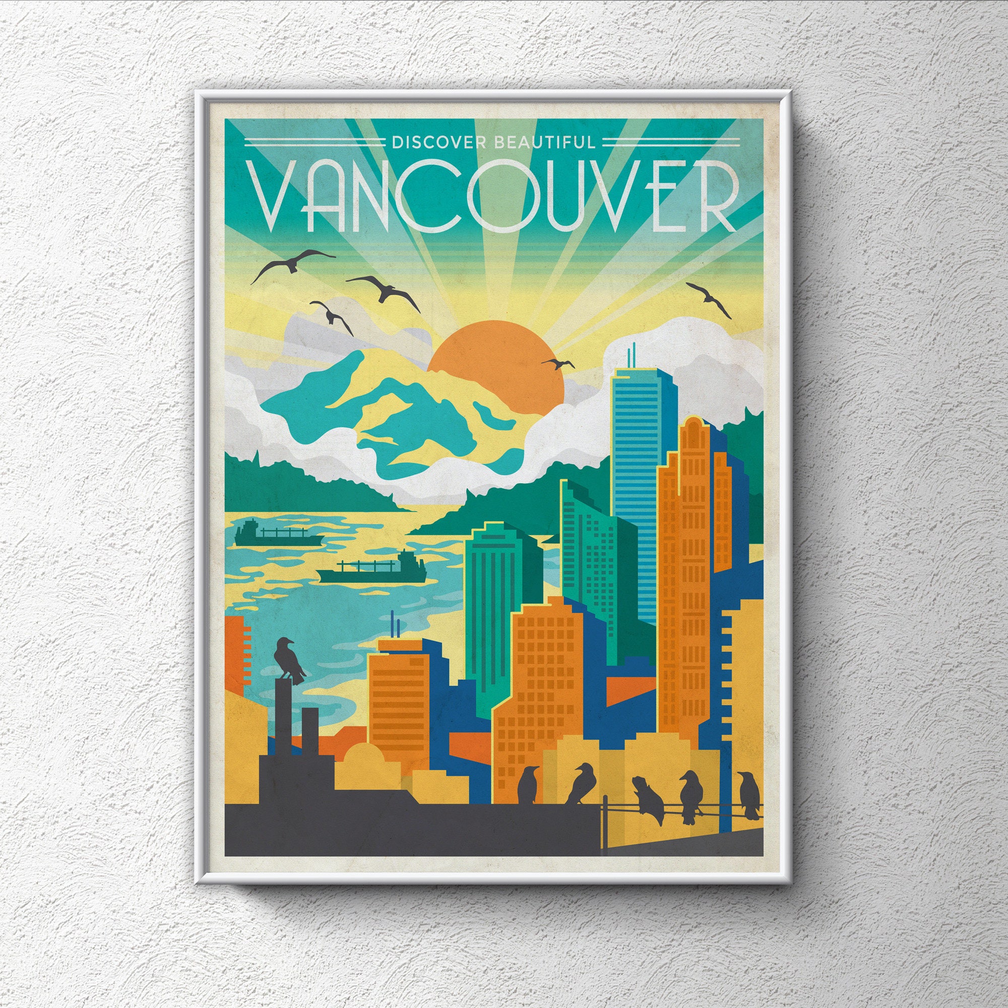 Discover Vancouver Travel Poster - Etsy Canada
