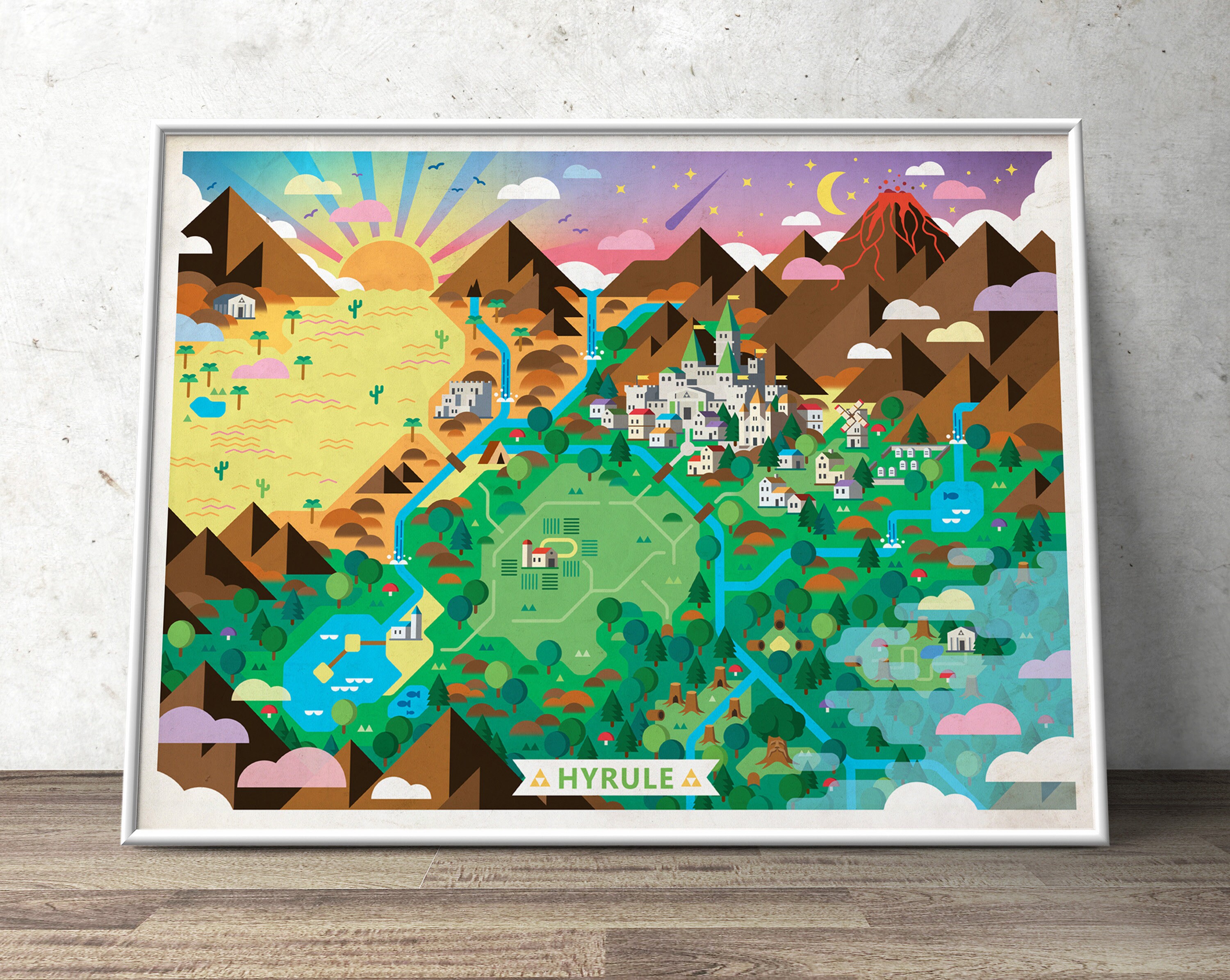 Illustrated Hyrule Map (the Legend of Zelda) - Etsy