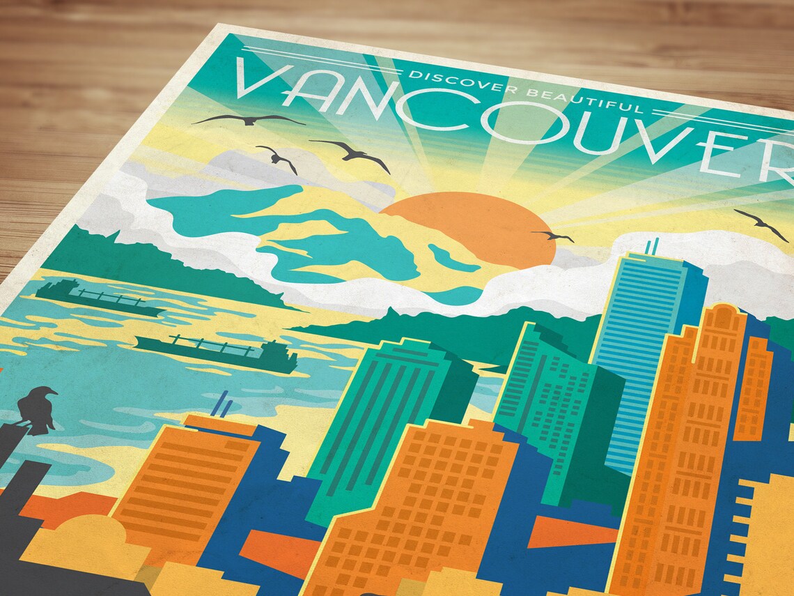 Discover Vancouver Travel Poster - Etsy Canada