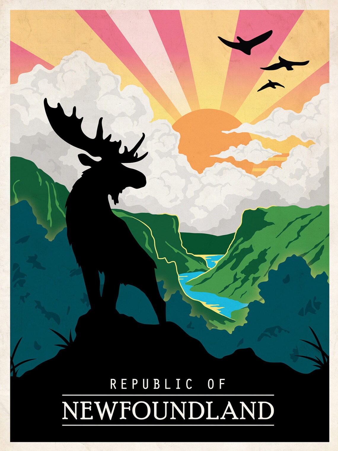 Republic of Newfoundland Travel Poster - Etsy Canada