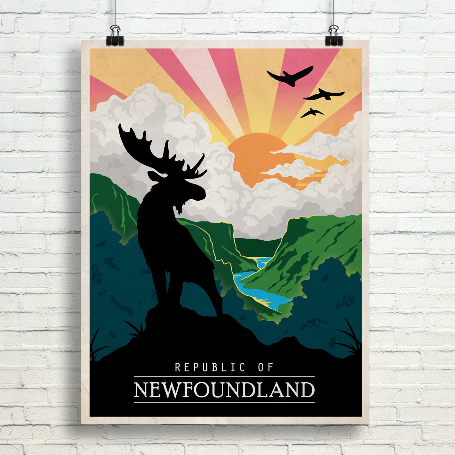 Republic of Newfoundland Travel Poster - Etsy Canada