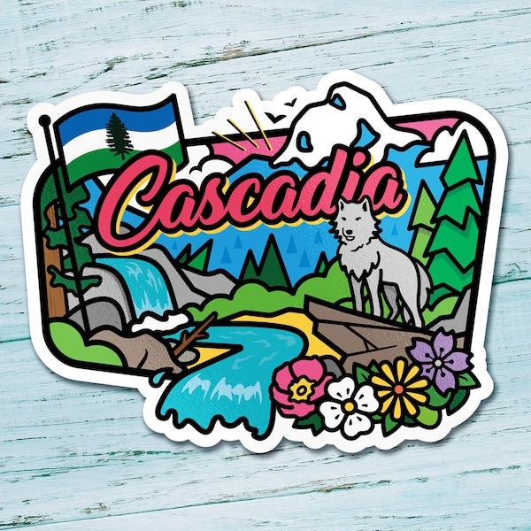 Cascadia Sticker - Etsy