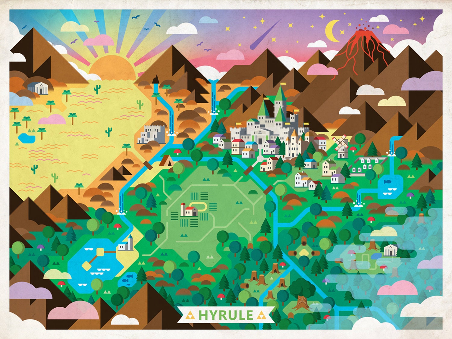 Illustrated Hyrule Map (the Legend of Zelda) - Etsy