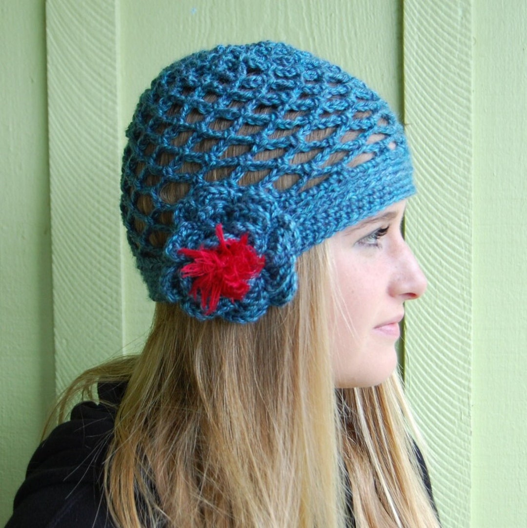Crochet 20s Vintage Style Cloche With Flower, Boho, Medieval or ...
