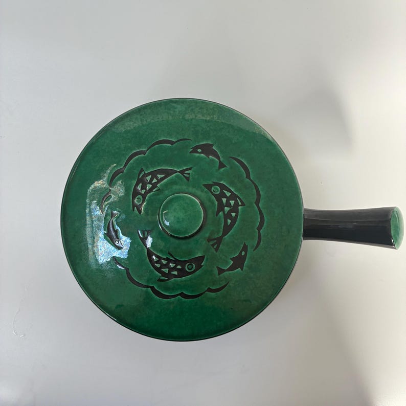Danish Jeppe Rörstrand Ceramic Fish Design Bowl Dish With Lid and ...