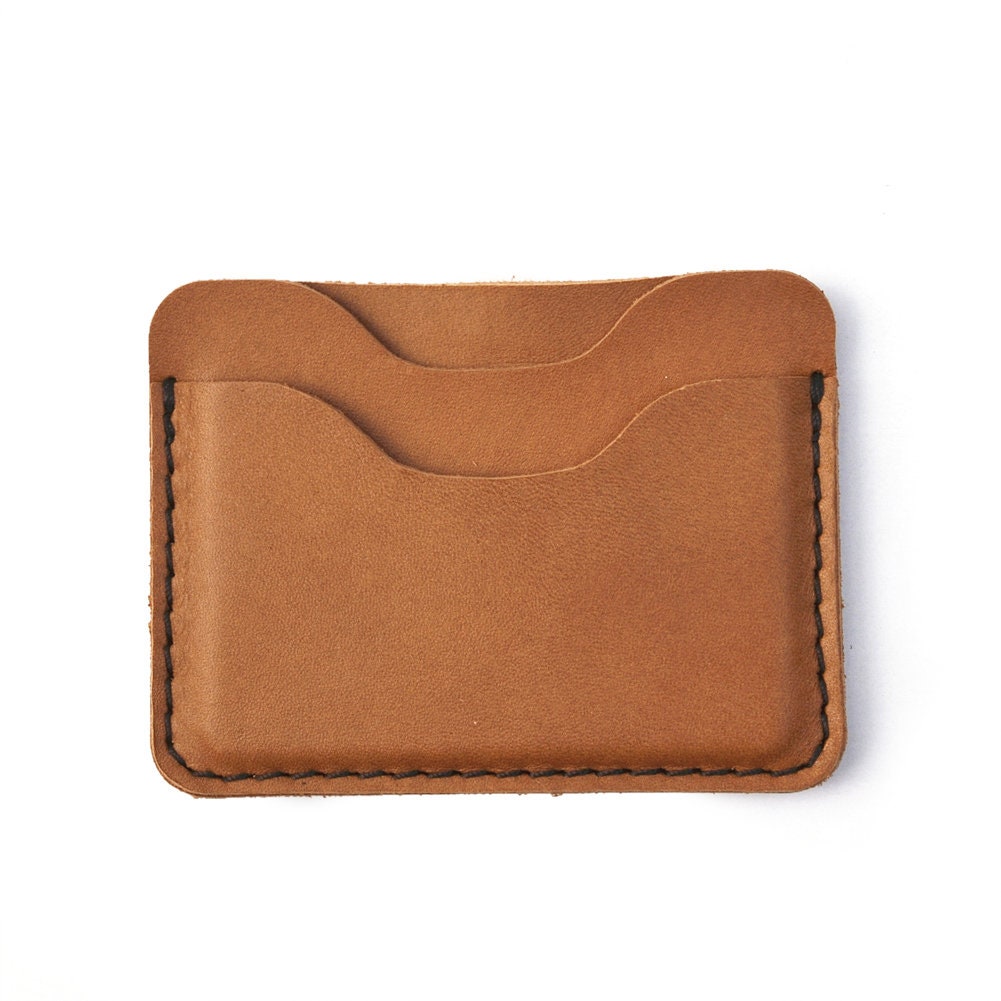 Leather ID Wallet Identification Card Wallet Mens Minimalist | Etsy