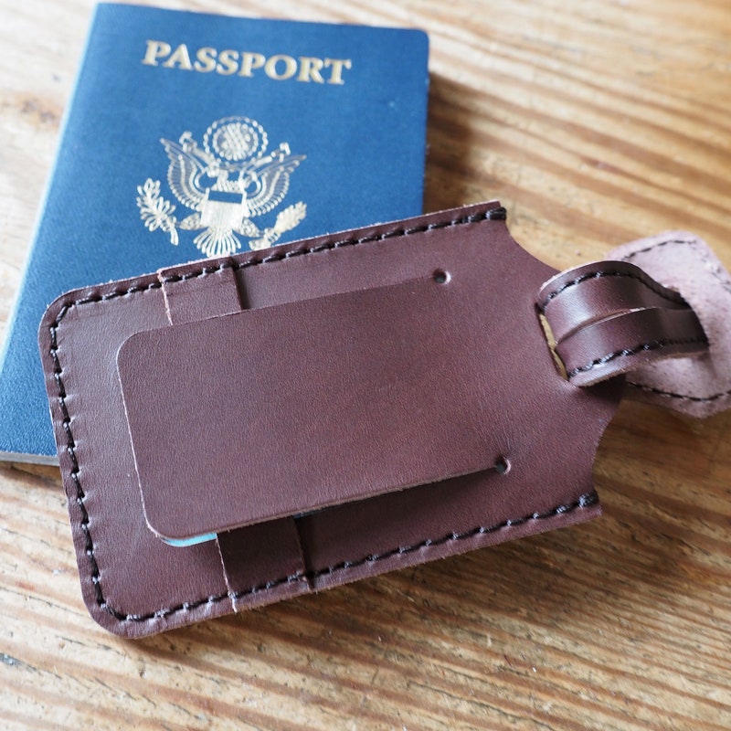 Leather Luggage Tag - Etsy