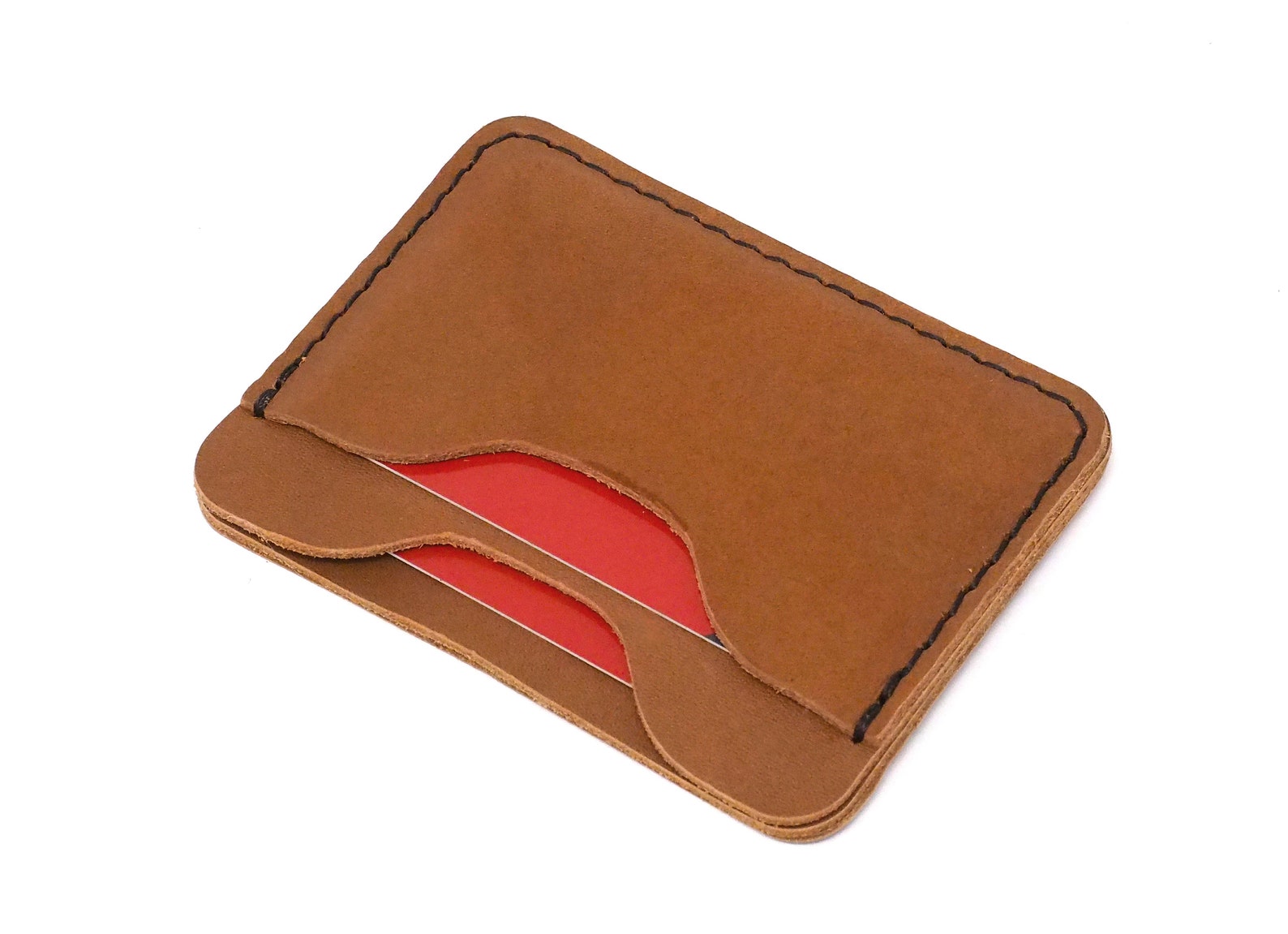 Leather ID Wallet Identification Card Wallet Mens Minimalist | Etsy