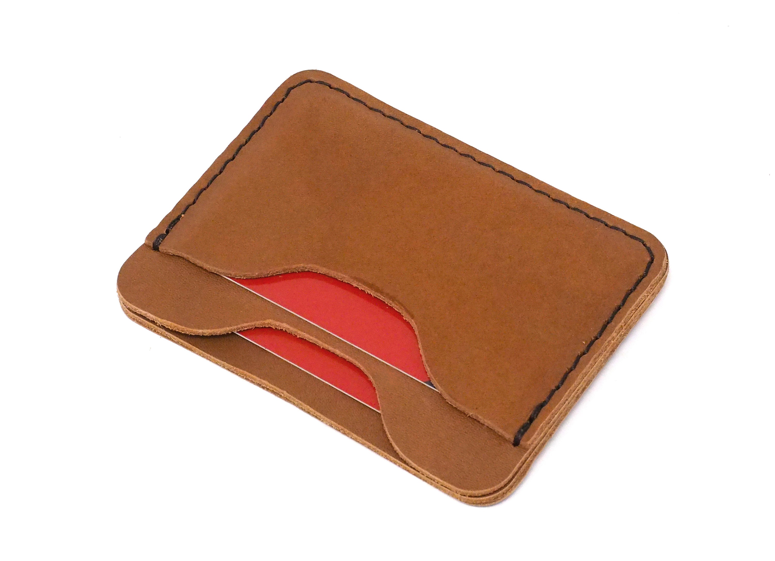 Leather ID Wallet Identification Card Wallet Mens Minimalist | Etsy