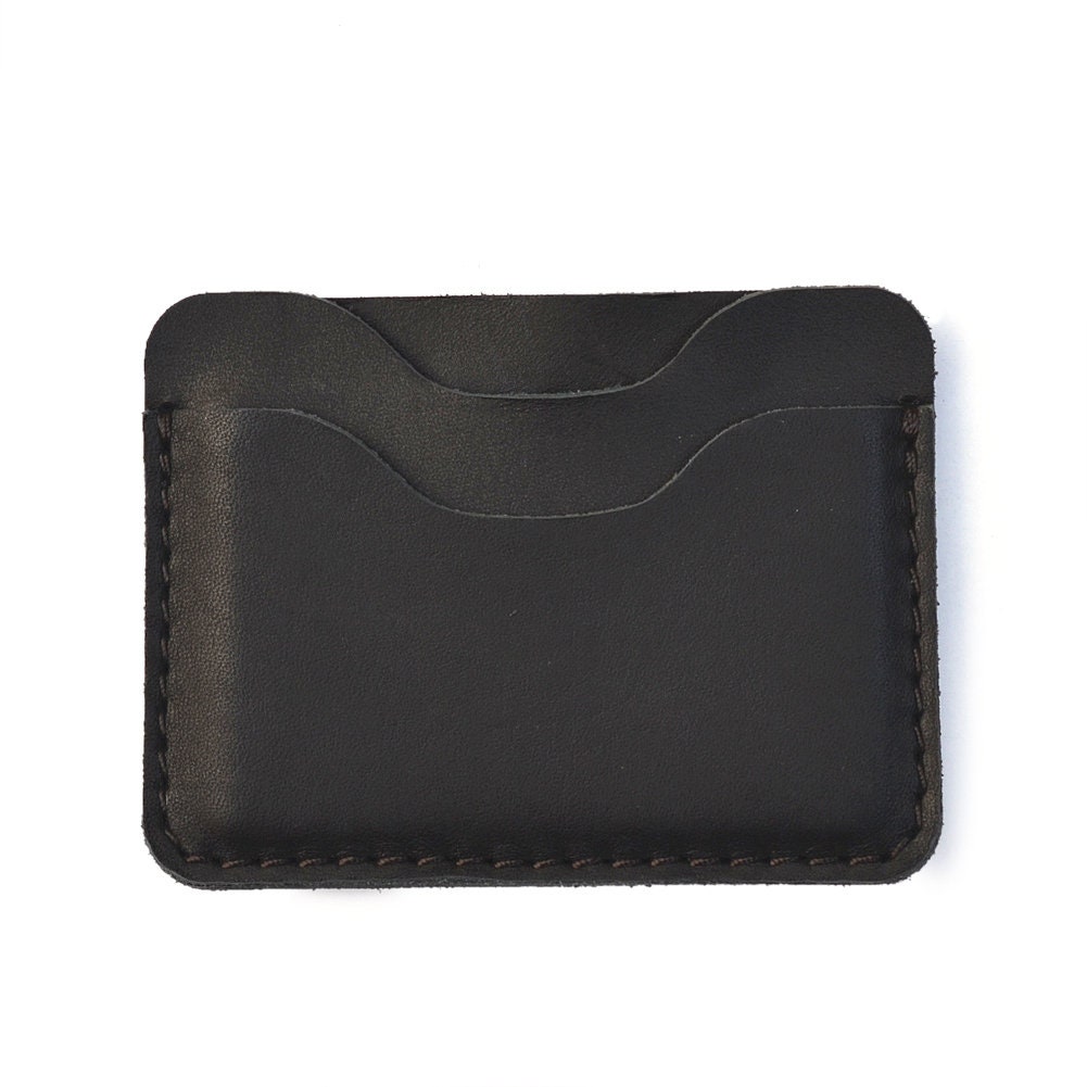 Leather ID Wallet Identification Card Wallet Mens Minimalist | Etsy