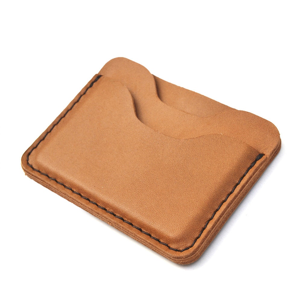 Leather ID Wallet Identification Card Wallet Mens Minimalist | Etsy