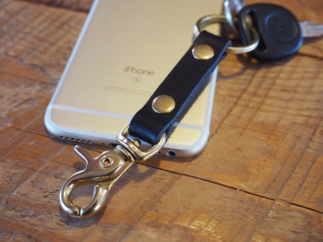 Mens Leather Keychain, Leather Keyring for Men, Leather Key Fob With ...