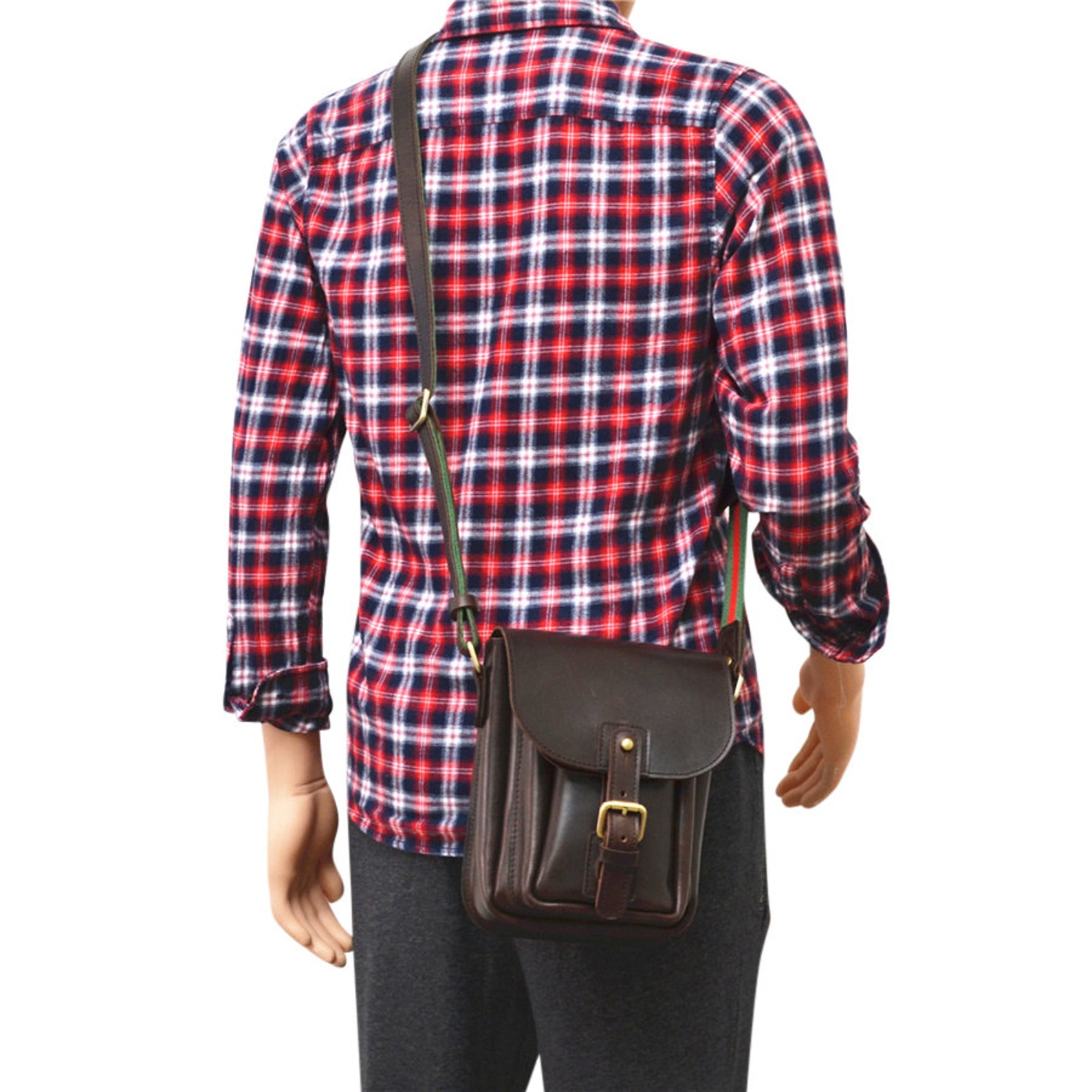 EDC Messenger Bag Mens Leather Crossbody Bag Black & Brown - Etsy