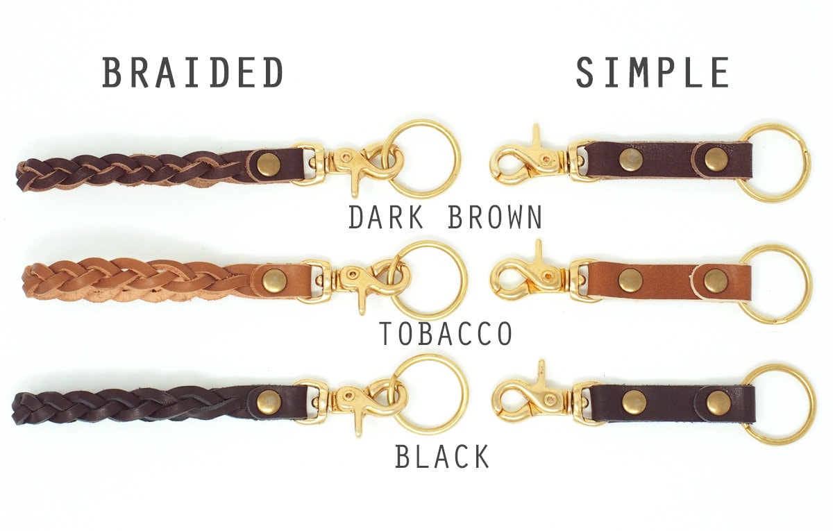 Braided Leather Keychain Leather Braid Key Fob Mens Key Ring - Etsy