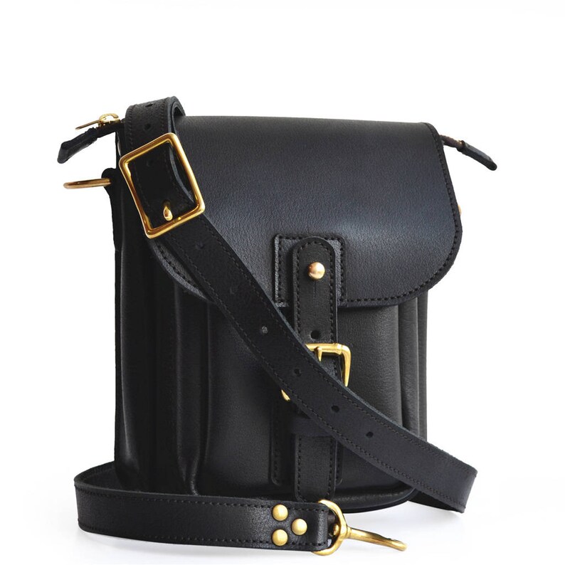 EDC Messenger Bag Mens Leather Crossbody Bag Black & Brown - Etsy