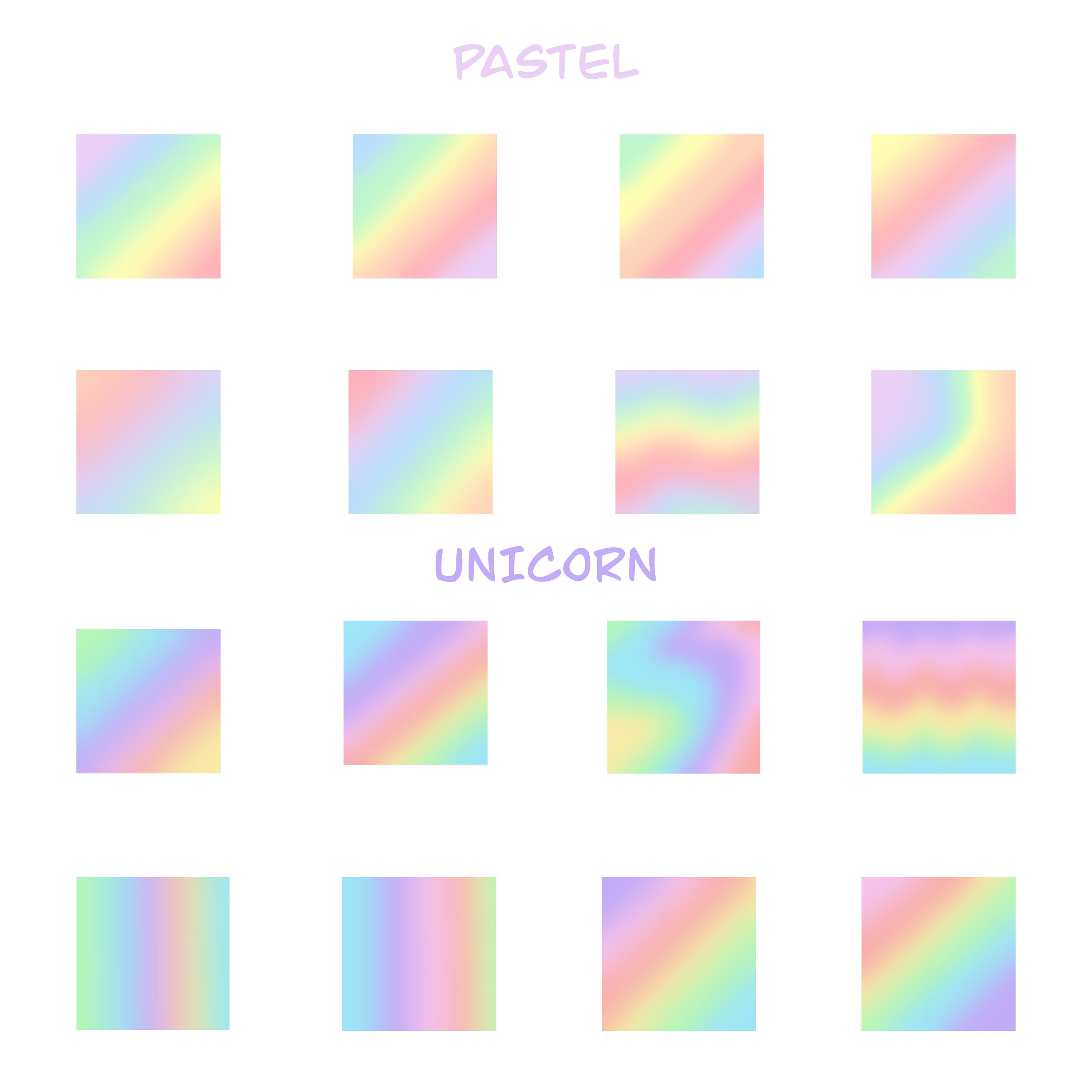 Pastel Rainbow Digital Paper Pack Unicorn Gradient Digital Paper ...