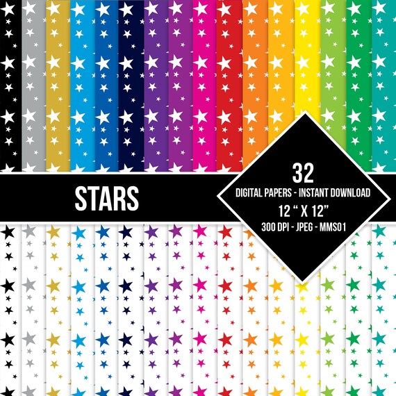 Confetti Stars Pattern Seamless Stars Rainbow Confetti Digital - Etsy