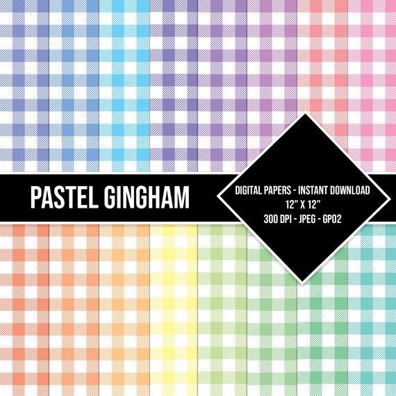 Pastel Gingham Digital Paper Gingham Pastel Texture Gingham | Etsy